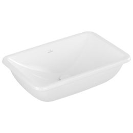 Villeroy & Boch Villeroy und Boch Loop & friends Einbauwaschbecken 4A650101 ohne Hahnlochbank, ohne &Uuml;berlauf, 60 x 40,5 cm, wei&szlig;