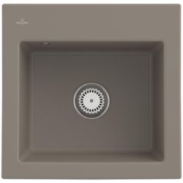 Villeroy & Boch Villeroy und Boch Subway 50 S Einbausp&uuml;le 331501TR mit Ablaufgarnitur, 525 x 510 mm, Handbet&auml;tigung, timber CeramicPlus