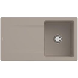 Villeroy & Boch Villeroy und Boch Siluet Sp&uuml;le 333501AM mit Ablaufgarnitur und Handbet&auml;tigung, Almond