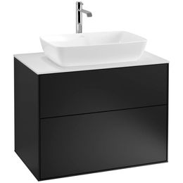 Villeroy & Boch Villeroy und Boch Finion Waschtischunterschrank F75100PD 80x60,3cm, Abdeckplatte white matt, Black matt lacquer