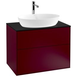 Villeroy & Boch Villeroy und Boch Finion Waschtischunterschrank G75200HB 80x60,3cm, Emotion, Abdeckplatte black matt, Peony Matt