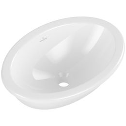 Villeroy & Boch Villeroy und Boch Loop & friends Unterbauwaschbecken 4A530001 oval, ohne Hahnlochbank, mit &Uuml;berlauf, 43 x 28,5 cm, wei&szlig;