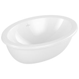 Villeroy & Boch Villeroy und Boch Loop & friends Unterbauwaschbecken 4A540001 oval, ohne Hahnlochbank, mit &Uuml;berlauf, 48,5 x 32,5 cm, wei&szlig;