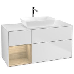 Villeroy & Boch Villeroy und Boch Finion Waschtischunterschrank G821PCMT 120cm, Abdeckplatte white matt, Emotion, Regale Oak Veneer, White matt lacquer