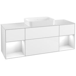 Villeroy & Boch Villeroy und Boch Finion Waschtischunterschrank G741GFGF 160x60,3x50,1cm, Regale Glossy white lacquer, Glossy white lacquer