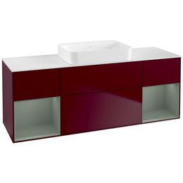Villeroy & Boch Villeroy und Boch Finion Waschtischunterschrank G741GMHB 160x60,3x50,1cm, Regale Olive matt lacquer, Peony Matt