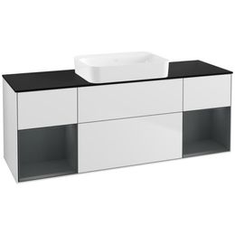 Villeroy & Boch Villeroy und Boch Finion Waschtischunterschrank G742HGMT 160x60,3x50,1cm, Regale Midnight matt lacquer, White matt lacquer
