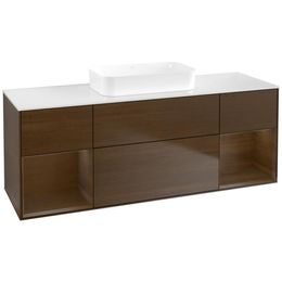 Villeroy & Boch Villeroy und Boch Finion Waschtischunterschrank F741GNGN 160x60,3x50,1cm, Regale Walnut veneer, Walnut veneer
