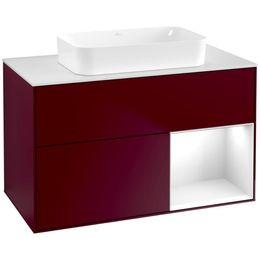 Villeroy & Boch Villeroy und Boch Finion Waschtischunterschrank G661GFHB 100x60,3x50,1cm, Regal rechts Glossy white lacquer, Peony Matt