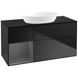 Villeroy & Boch Villeroy und Boch Finion Waschtischunterschrank FA62GKPD 120cm, Abdeckplatte black matt, Regale Anthracite matt lacquer, Black matt lacquer