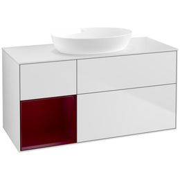 Villeroy & Boch Villeroy und Boch Finion Waschtischunterschrank FA61HBMT 120cm, Abdeckplatte white matt, Regale Peony matt lacquer, White matt lacquer