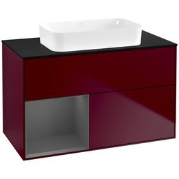 Villeroy & Boch Villeroy und Boch Finion Waschtischunterschrank G652GKHB 100x60,3x50,1cm, Regal links Anthracite matt, Peony Matt