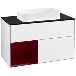 Villeroy & Boch Villeroy und Boch Finion Waschtischunterschrank G652HBGF 100x60,3x50,1cm, Regal links Peony, Glossy white lacquer