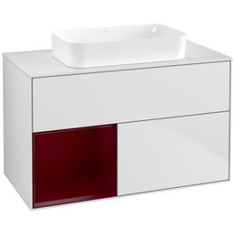 Villeroy & Boch Villeroy und Boch Finion Waschtischunterschrank G651HBMT 100x60,3x50,1cm, Regal links Peony, White matt lacquer
