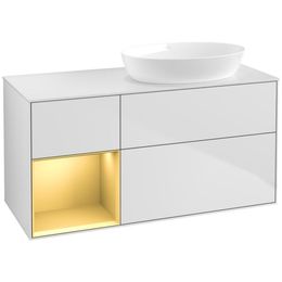 Villeroy & Boch Villeroy und Boch Finion Waschtischunterschrank FA41HFMT 120cm, Abdeckplatte white matt, Regale Gold matt lacquer, White matt lacquer