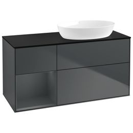 Villeroy & Boch Villeroy und Boch Finion Waschtischunterschrank GA42HGHG 120cm, Abdeckplatte black matt, Emotion, Regale Midnight matt lacquer, Midnight Blue Matt Lacquer