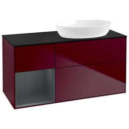 Villeroy & Boch Villeroy und Boch Finion Waschtischunterschrank GA42HGHB 120cm, Abdeckplatte black matt, Emotion, Regale Midnight matt lacquer, Peony Matt