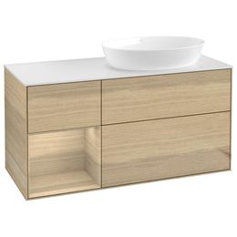 Villeroy & Boch Villeroy und Boch Finion Waschtischunterschrank GA41PCPC 120cm, Abdeckplatte white matt, Emotion, Regale Oak Veneer, Oak Veneer