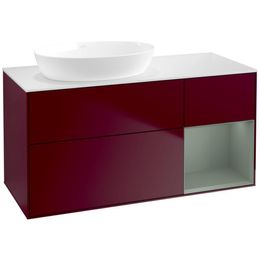 Villeroy & Boch Villeroy und Boch Finion Waschtischunterschrank FA51GMHB 120cm, Abdeckplatte white matt, Regale Olive matt lacquer, Peony Matt