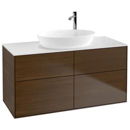 Villeroy & Boch Villeroy und Boch Finion Waschtischunterschrank G91100GN 120x60,3cm, Emotion, Abdeckplatte white matt, Walnut veneer