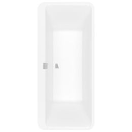 Villeroy & Boch Villeroy und Boch Squaro Edge 12 Rechteck-Badewanne Duo Q180SQE9T2BCVRW 180 x 80 cm, freistehend, mit Multiplex Trio, verchromt, stone white