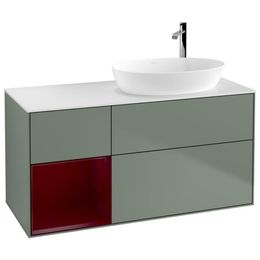 Villeroy & Boch Villeroy und Boch Finion Waschtischunterschrank G921HBGM 120cm, Abdeckplatte white matt, Emotion, Regale Peony matt lacquer, Olive Matt Lacquer