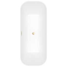 Villeroy & Boch Villeroy und Boch Finion Rechteck-Freistehwanne 177FIN7A3BCV4RW 170 x 70 cm, Sch&uuml;rze Colour on Demand, stone white, gold