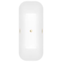 Villeroy & Boch Villeroy und Boch Finion Rechteck-Freistehwanne 177FIN7N3BCV4RW 170 x 70 cm, Wasserzulauf, Sch&uuml;rze Colour on Demand, stone white, gold