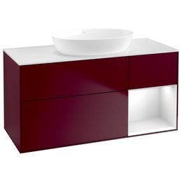 Villeroy & Boch Villeroy und Boch Finion Waschtischunterschrank GA71GFHB 120cm, Abdeckplatte white matt, Emotion, Regale Glossy white lacquer, Peony Matt