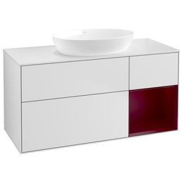 Villeroy & Boch Villeroy und Boch Finion Waschtischunterschrank GA71HBMT 120cm, Abdeckplatte white matt, Emotion, Regale Peony matt lacquer, White matt lacquer