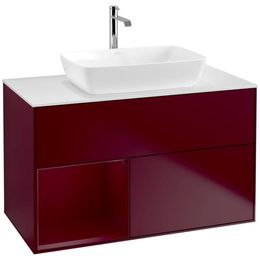 Villeroy & Boch Villeroy und Boch Finion Waschtischunterschrank F771HBHB 100cm, Abdeckplatte white matt, Regale Peony matt lacquer, Peony Matt