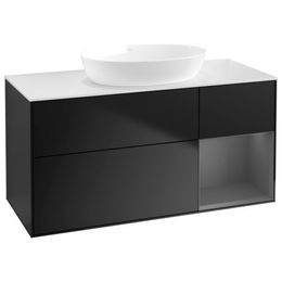 Villeroy & Boch Villeroy und Boch Finion Waschtischunterschrank GA71GKPD 120cm, Abdeckplatte white matt, Emotion, Regale Anthracite matt lacquer, Black matt lacquer