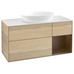 Villeroy & Boch Villeroy und Boch Finion Waschtischunterschrank GA71GNPC 120cm, Abdeckplatte white matt, Emotion, Regale Walnut Veneer, Oak Veneer