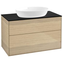 Villeroy & Boch Villeroy und Boch Finion Waschtischunterschrank GA0200PC 100x60,3cm, Emotion, Abdeckplatte black matt, Oak Veneer