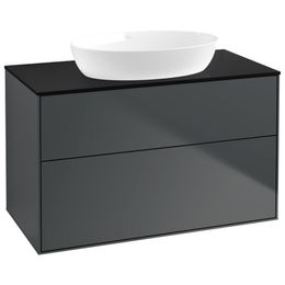 Villeroy & Boch Villeroy und Boch Finion Waschtischunterschrank GA0200HG 100x60,3cm, Emotion, Abdeckplatte black matt, Midnight Blue Matt Lacquer