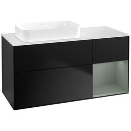 Villeroy & Boch Villeroy und Boch Finion Waschtischunterschrank F691GMPD 120x60,3x50,1cm, Regal rechts Olive Matt Lacquer, Black matt lacquer