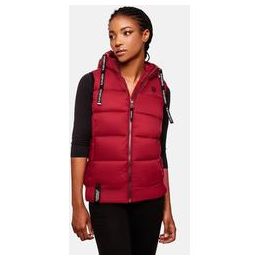 Steppweste Navahoo "Kassidy", Damen, Gr. XS (34), rot (blutrot), Oberstoff: 100% Nylon. Futter: 100% Polyester. Wattierung: 100% Polyester, tailliert h&uuml;ftbedeckend, Westen Steppweste, stylische &auml;rmellose Damen Weste mit Kapuze