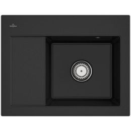 Villeroy & Boch Villeroy und Boch Subway 45 Compact Einbausp&uuml;le 331301J0 rechts, mit Ablaufgarnitur, 650 x 510 mm, Handbet&auml;tigung, chromite CeramicPlus