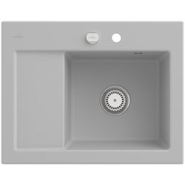 Villeroy & Boch Villeroy & Boch Subway 45 Compact Einbausp&uuml;le 331302SM rechts, mit Ablaufgarnitur und Exzenterbet&auml;tigung, 650 x 510 mm, Steam