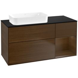 Villeroy & Boch Villeroy und Boch Finion Waschtischunterschrank G692GNGN 120x60,3x50,1cm, Regal rechts Walnut veneer, Walnut veneer