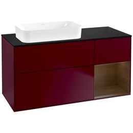 Villeroy & Boch Villeroy und Boch Finion Waschtischunterschrank G692GNHB 120x60,3x50,1cm, Regal rechts Walnut veneer, Peony Matt