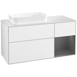 Villeroy & Boch Villeroy und Boch Finion Waschtischunterschrank G691GKGF 120x60,3x50,1cm, Regal rechts Anthracite matt, Glossy white lacquer
