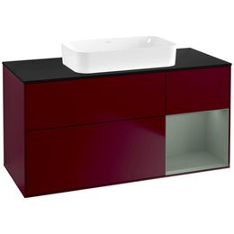 Villeroy & Boch Villeroy und Boch Finion Waschtischunterschrank G712GMHB 120x60,3x50,1cm, Regal rechts Olive Matt Lacquer, Peony Matt