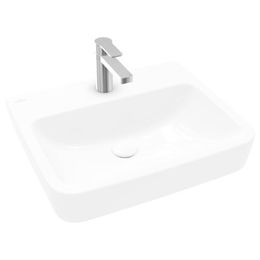 Villeroy & Boch Villeroy und Boch O.novo Waschtisch 4A4156R1 55x46cm, eckig, mit Hahnloch, ohne &Uuml;berlauf, wei&szlig; C-plus