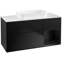 Villeroy & Boch Villeroy und Boch Finion Waschtischunterschrank G711PDPD 120x60,3x50,1cm, Regal rechts Black matt lacquer, Black matt lacquer
