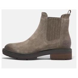Chelseaboots Timberland "BRIMFIELDMID CHELSEA BOOT", Damen, Gr. 38,5, braun (md braun sued), Leder, Schuhe Chelseaboots, Stiefelette, Winterschuhe, Ankle Boots