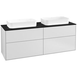 Villeroy & Boch Villeroy und Boch Finion Waschtischunterschrank F72200MT 160x60,3x50,1cm, Glass Black Matt, White matt lacquer