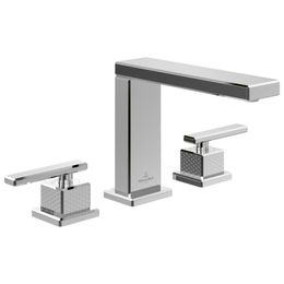 Villeroy & Boch Villeroy und Boch Mettlach Dreiloch-Waschtischarmatur TVW12600200061 ohne Ablaufgarnitur, verstellbarer Strahlregler, Standmontage, chrom