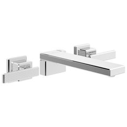 Villeroy & Boch Villeroy und Boch Mettlach Dreiloch-Waschtischarmatur TVW12600400061 ohne Ablaufgarnitur, verstellbarer Strahlregler, Wandmontage, chrom
