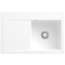 Villeroy & Boch Villeroy und Boch Subway Style 45 Einbausp&uuml;le 334701KG rechts, mit Ablaufgarnitur, Handbet&auml;tigung, snow white CeramicPlus, 78 x 51 cm